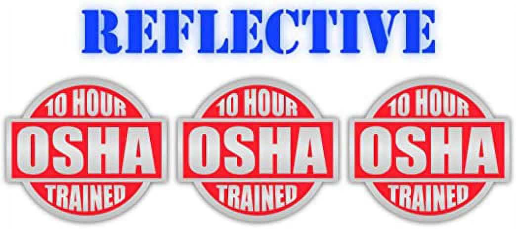 3 Pack Reflective Red 10 Hour OSHA Trained Hard Hat Label Sticker Decal ...