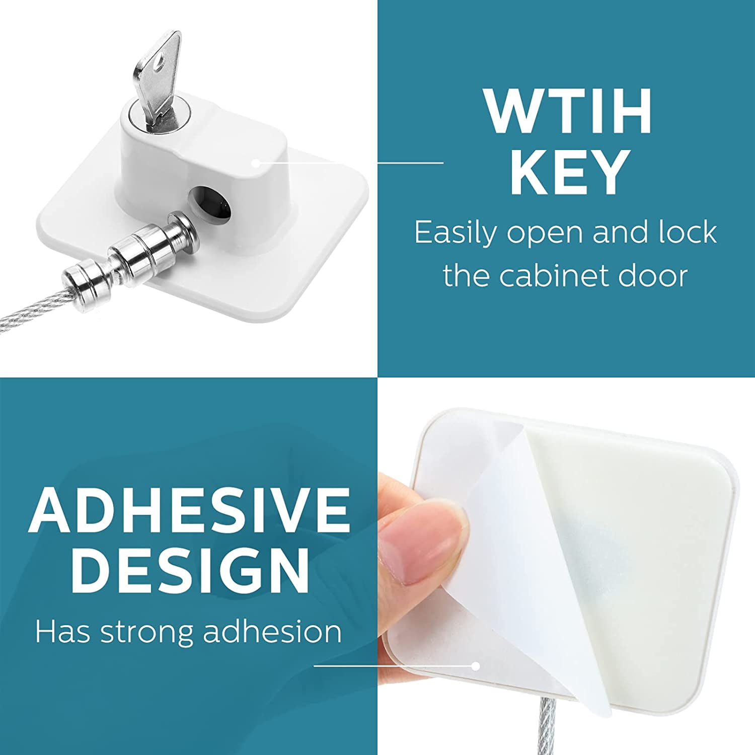 3 Pack Refrigerator Lock with 3 Keys Fridge Locks Combination Adhesive ...