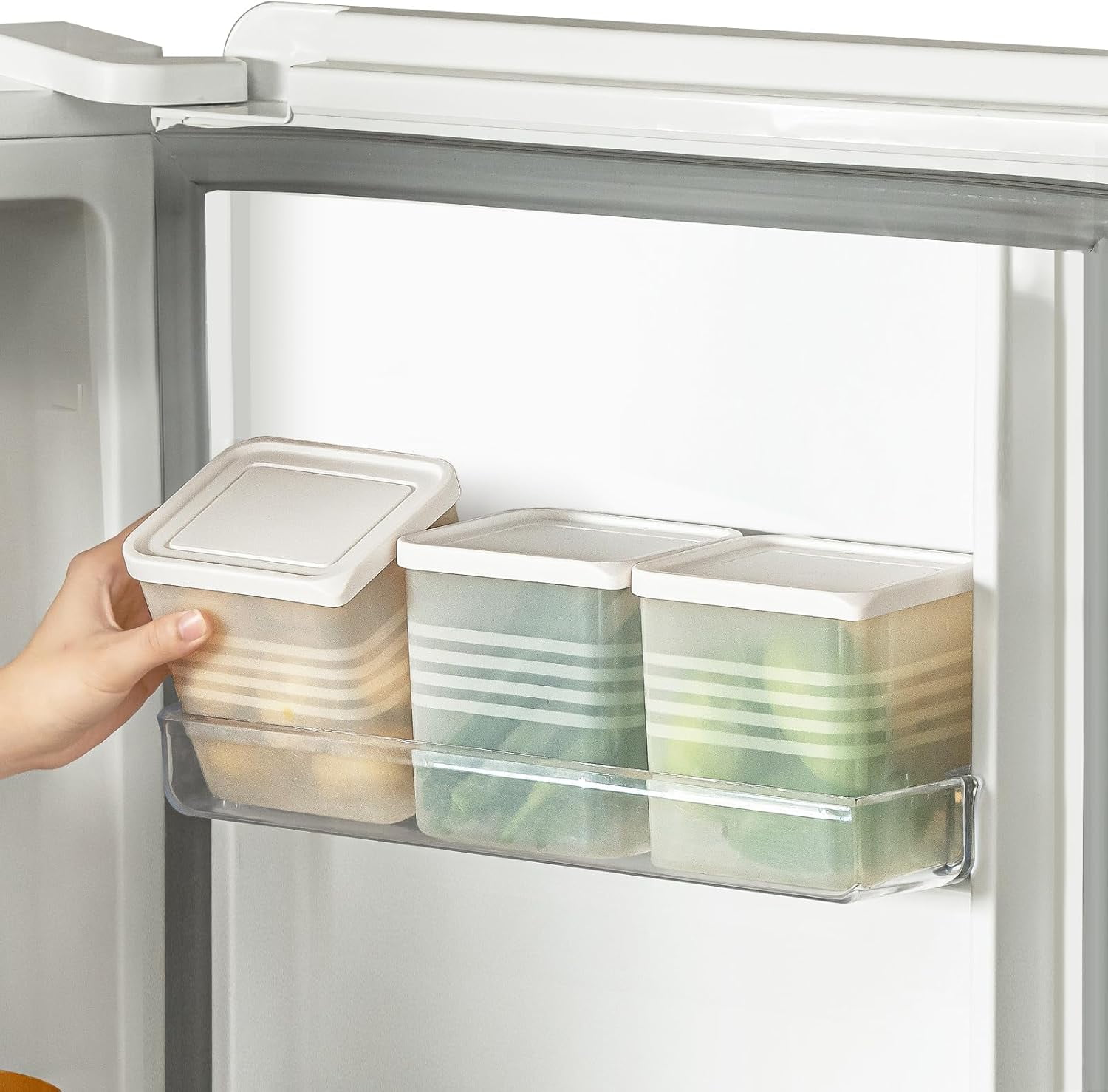 3 Pack Refrigerator Organizer Boxes, Fridge Side Door Storage ...