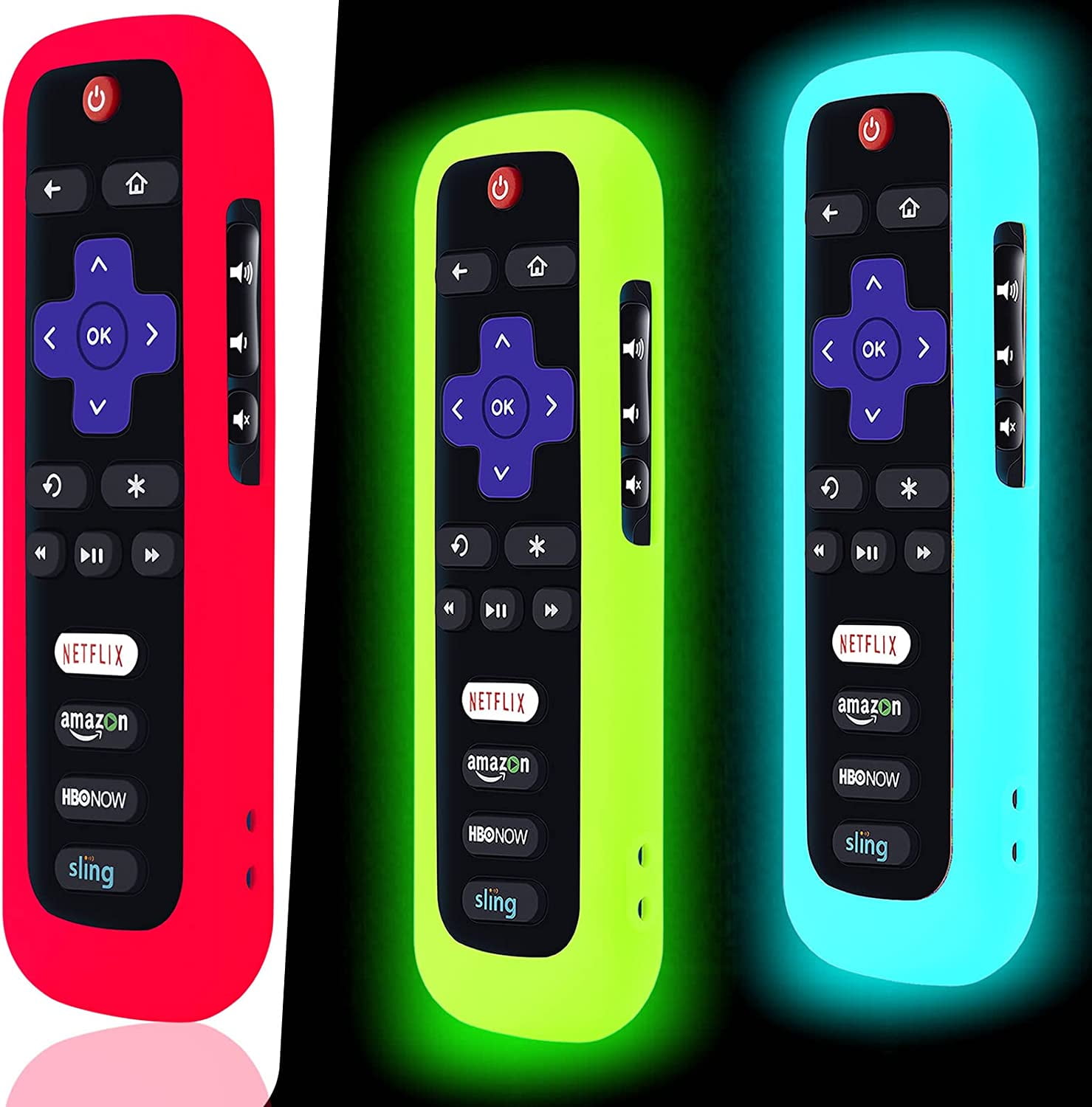 3 Pack Remote Case for Roku, y Cover for TCL Roku Smart TV Steaming ...