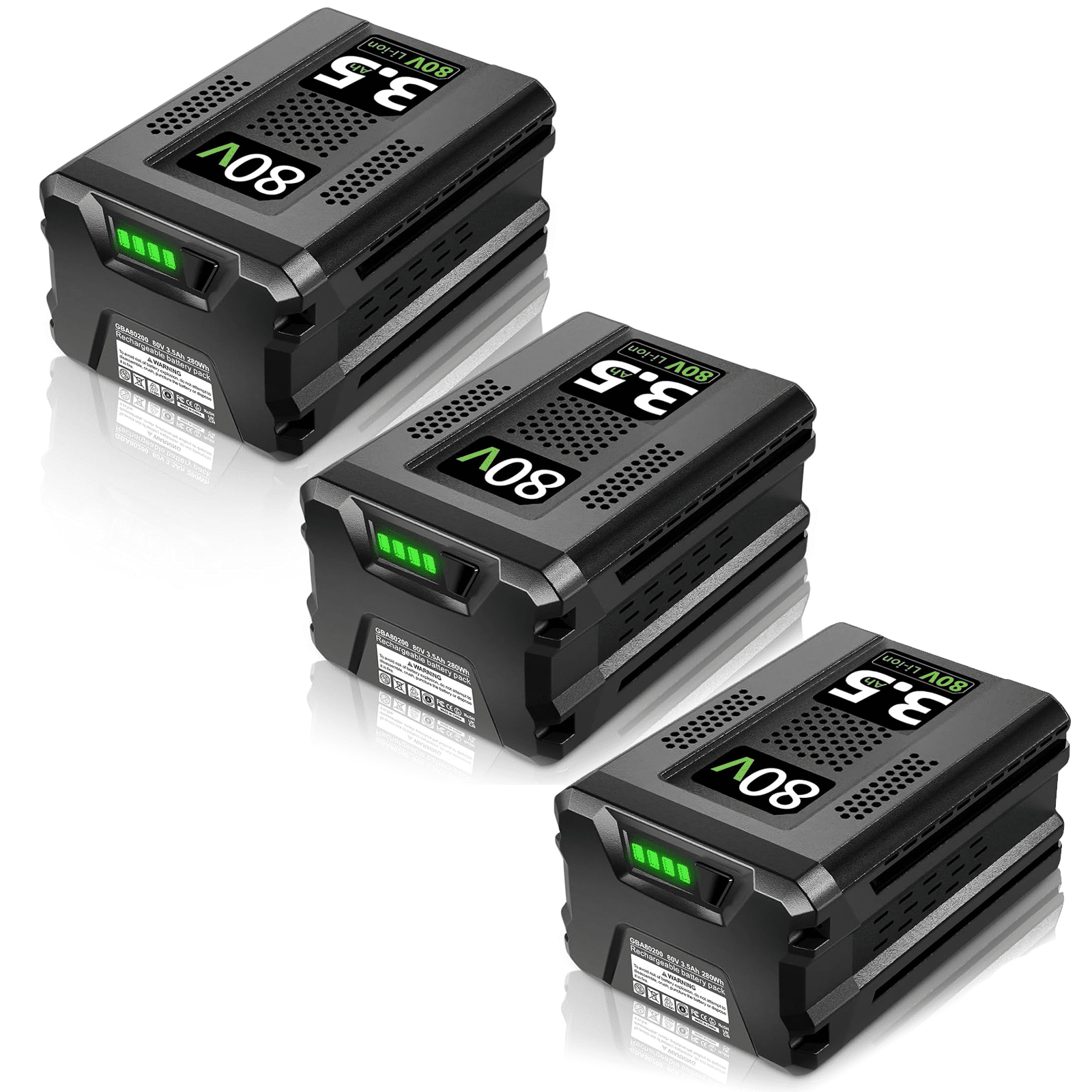 3 Pack Replacement Battery for Greenworks 80v Battery Compatible with ...