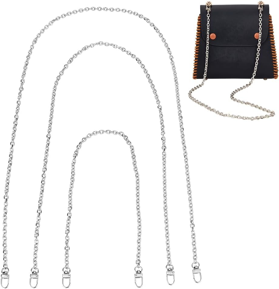 3 Pack Replacement Purse Chains Iron Bag Link Chain Strap 23.8/39.1/47. ...