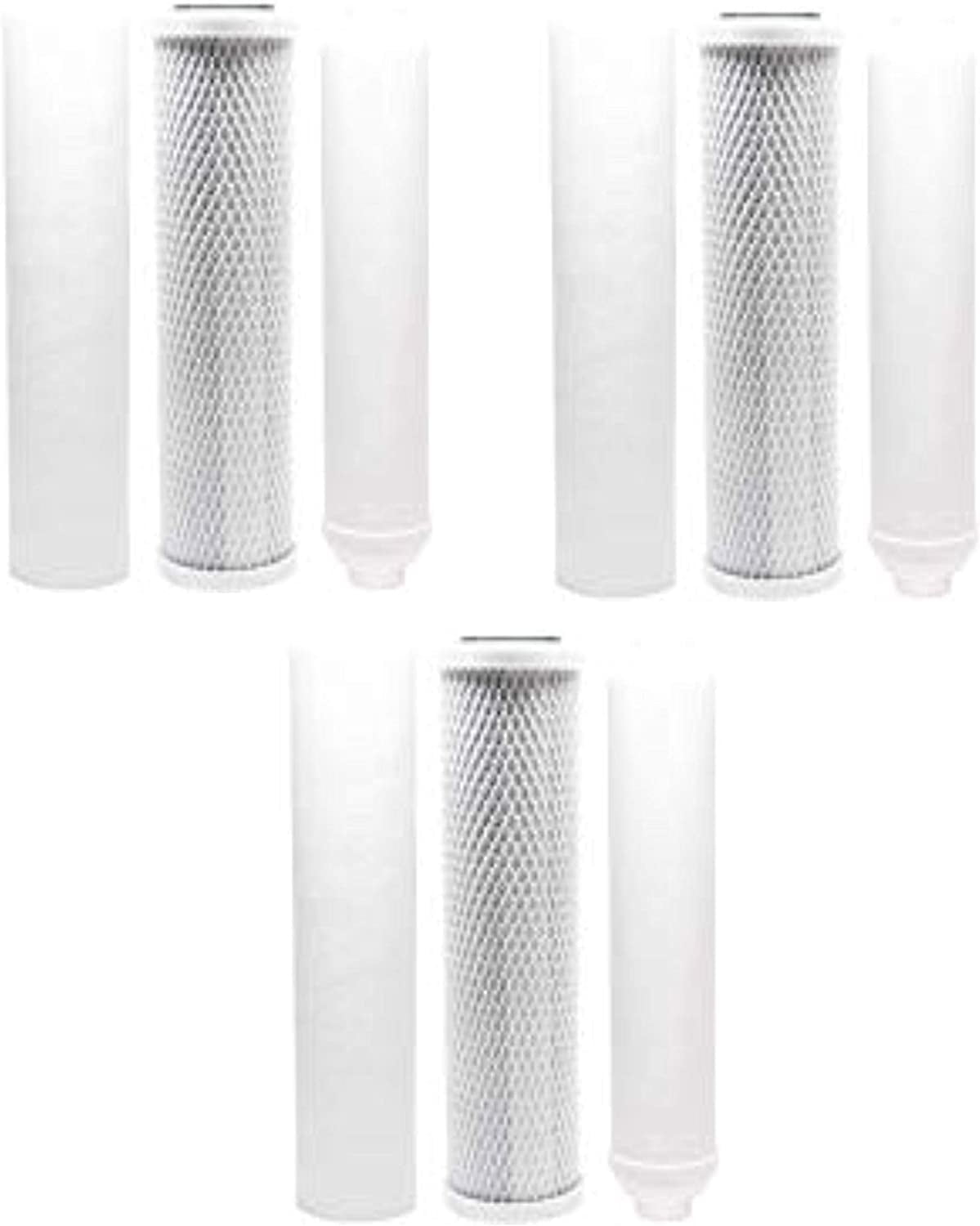 3 Pack Replacement Water Filter Kit Includes Carbon Block, PP Sediment ...