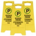 3 Pack Reserved Parking Sign, Bilingual Double-Sided Outdoor Parking ...