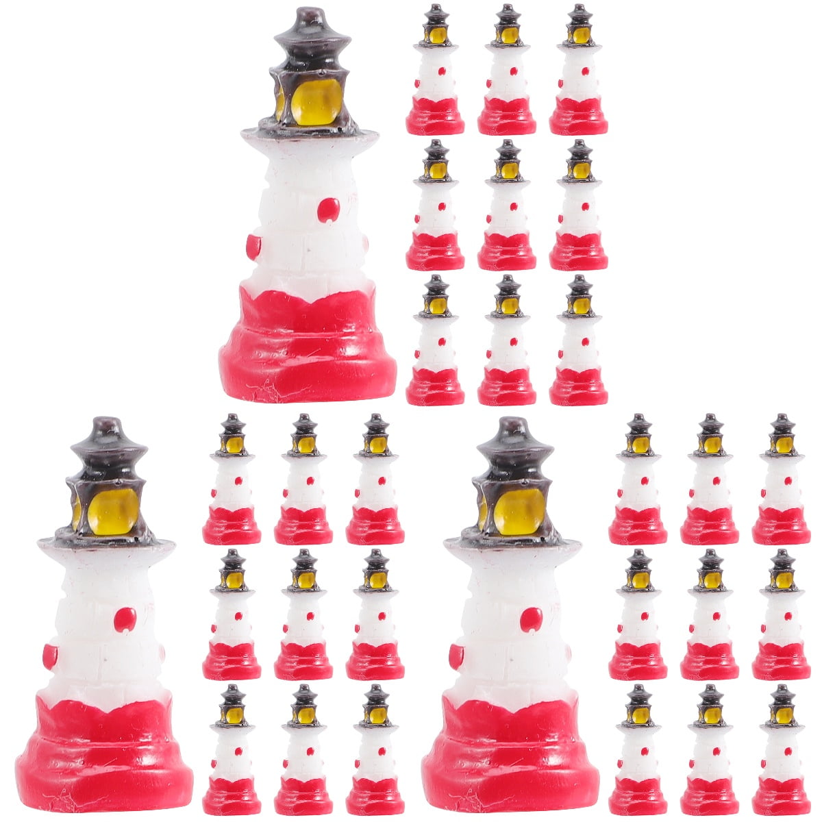 3 Pack Resin Adornment Artware Decor Desktop Lighthouse Decoration ...