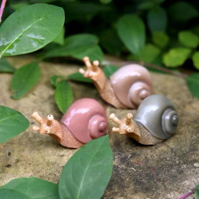 3 Pack Resin Snail for Garden, Lawn Ornament Snail Statue Decor for ...