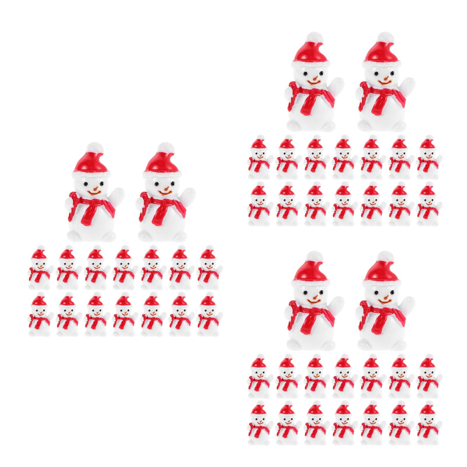 3 Pack Resin Snowman Craft DIY Toy Fake Miniature Snowmen Lovers Red ...