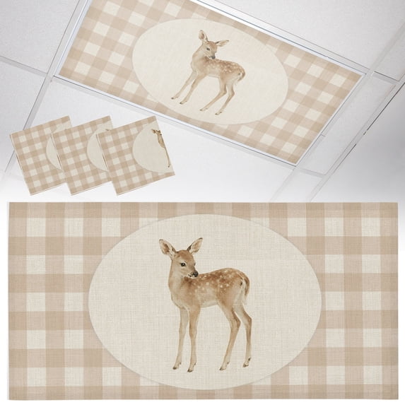 3 Pack Resting Fawn Fluorescent Light Covers for Ceiling Lights Retro ...