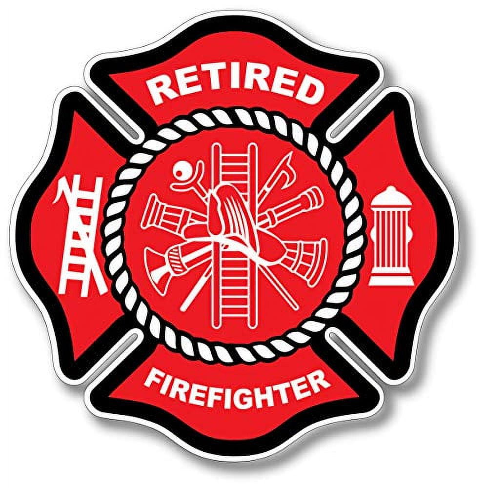 3 Pack Retired Firefighter Badge Maltese Cross Thin Red Line Red Lives ...