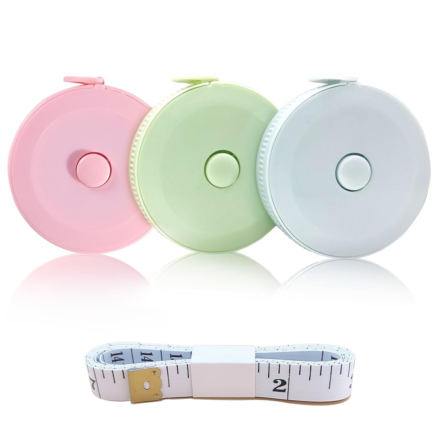 3 Pack Retractable Measuring Tape，60-Inch 1.5 Meter Tape Measures Dual ...