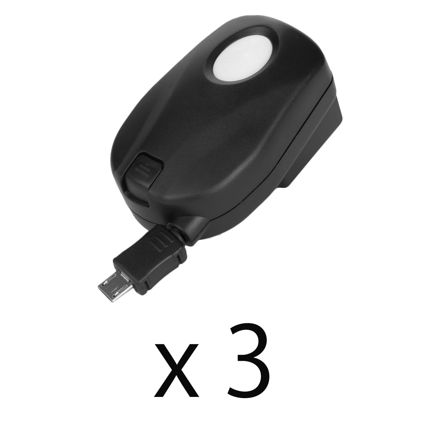 3 Pack Retractable Micro USB Smartphone Wall Charger - Walmart.com