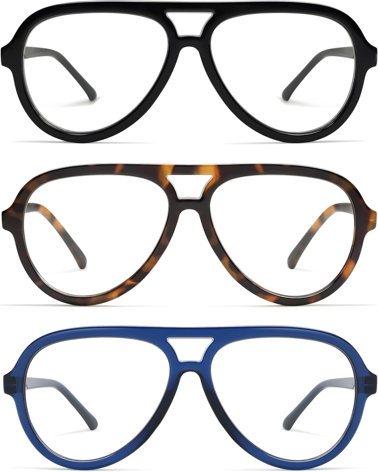 3 Pack Retro Aviator Reading Glasses for Women Men,Classic Large ...