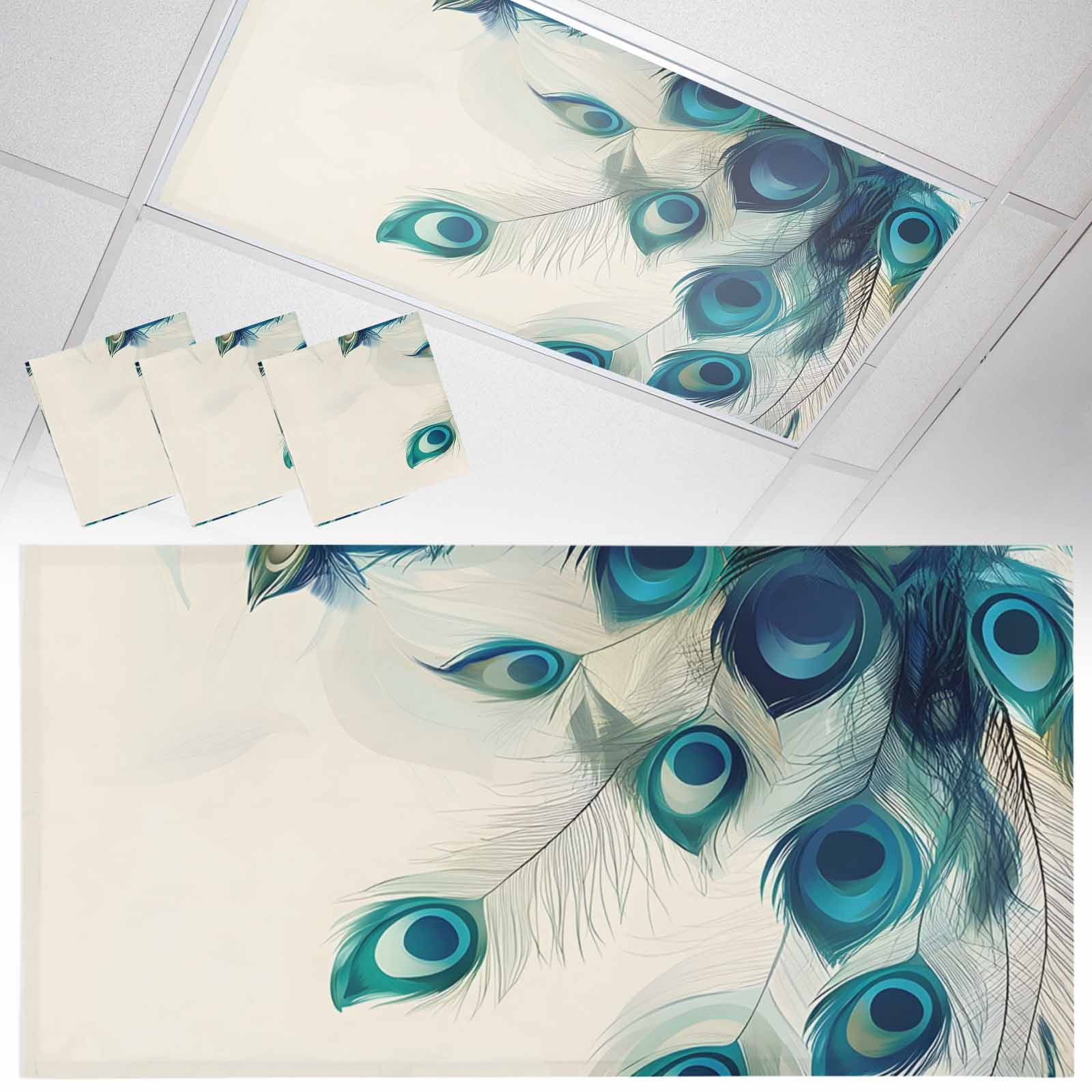 3 Pack Retro Blue Fluorescent Light Covers for Ceiling Lights Green ...