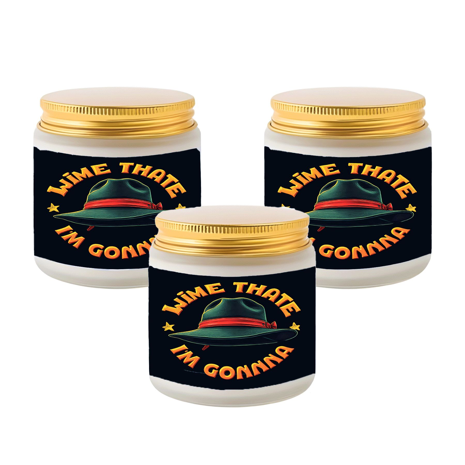 3 Pack Retro Playful Scented Soy Wax Candles with Green Hat & Red Band ...