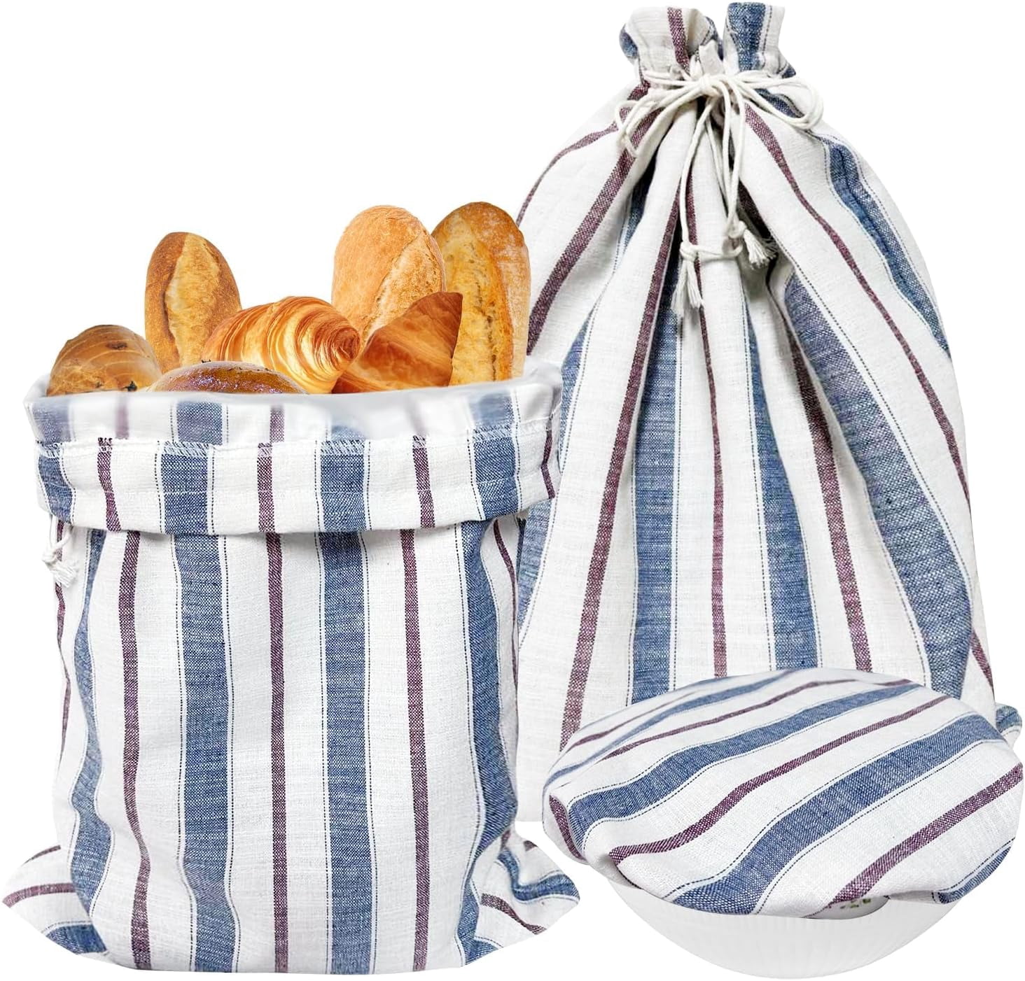 3 Pack Reusable Bread Bags for Homemade Bread Sourdough with Bowl Cover ...