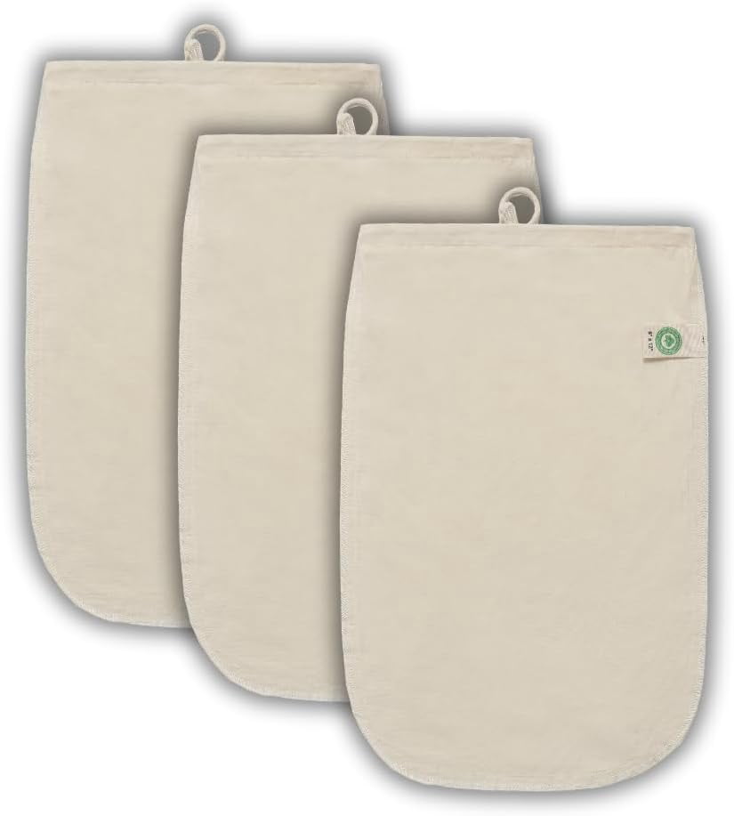 3 Pack Reusable Cold Brew Coffee Bags - 100% Organic Cotton Reusable ...
