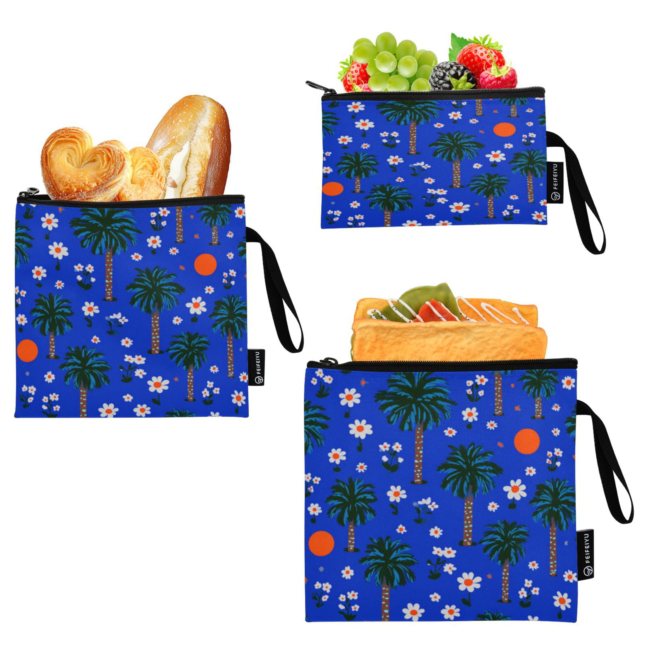 3 Pack Reusable Food Storage Bags Eco-Friendly Food-Grade EVA Film ...