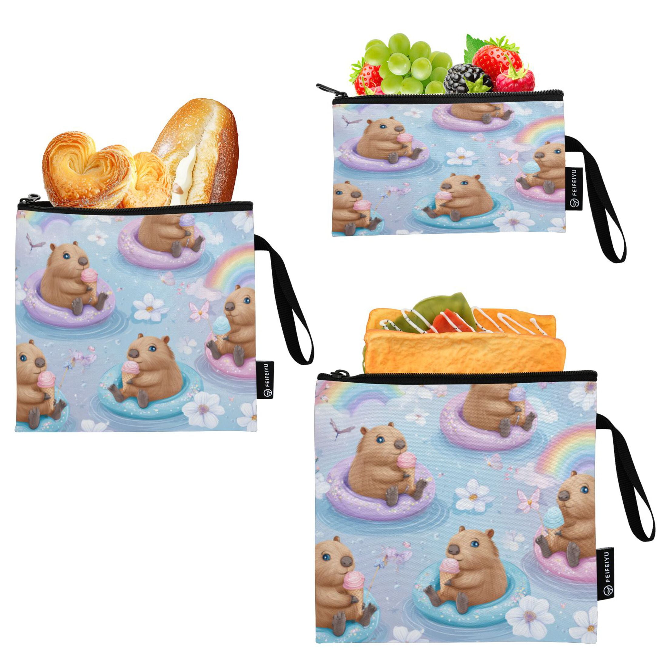 3 Pack Reusable Food Storage Bags Eco-Friendly Food-Grade EVA Film ...