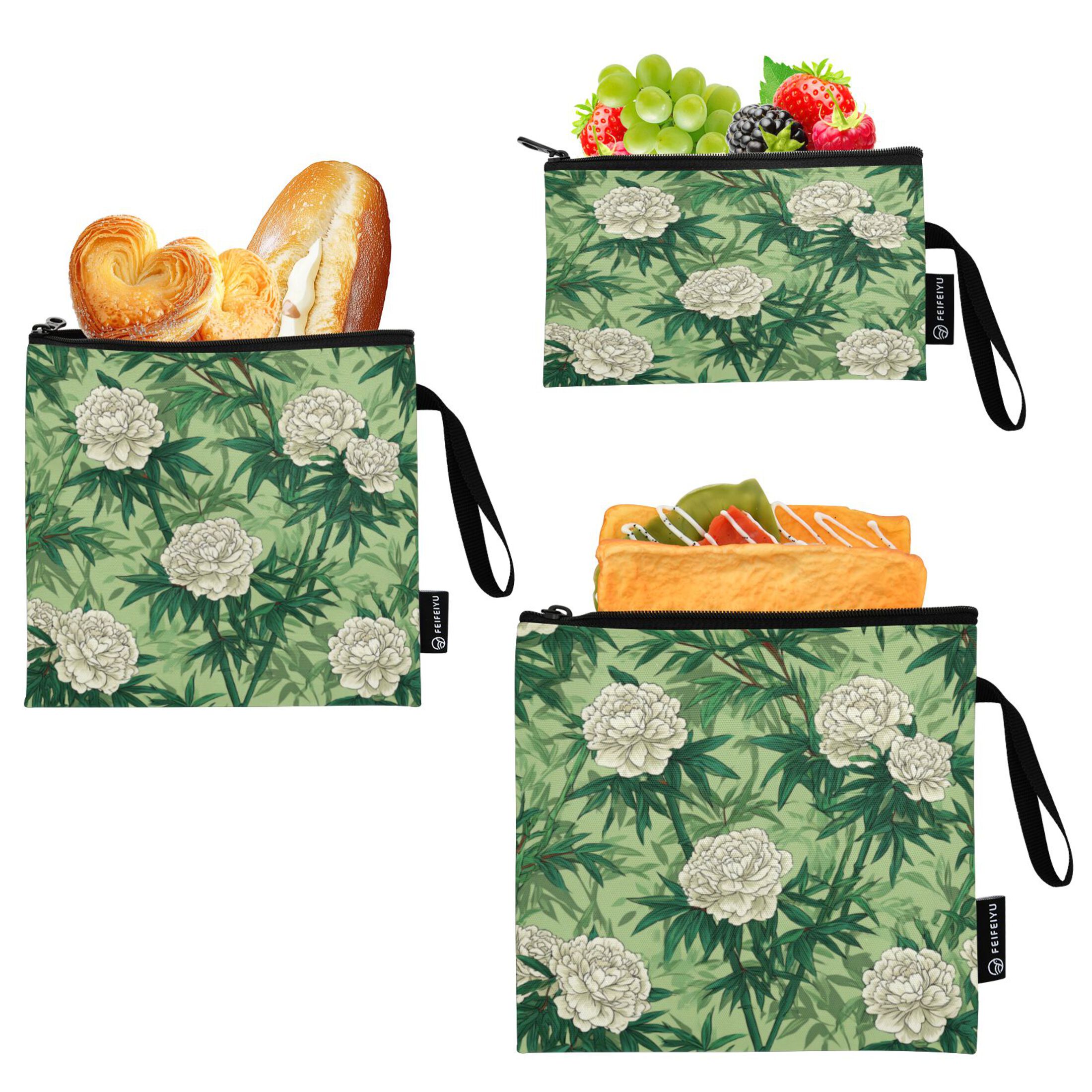 3 Pack Reusable Food Storage Bags Eco-Friendly Food-Grade EVA Film ...