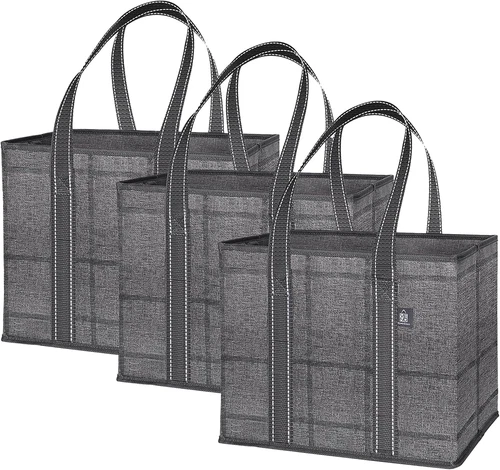 3 Pack Reusable Grocery Bags, Shopping Bags for Groceries, Utility Tote ...