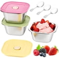 3 Pack Reusable Homemade Ice Cream Containers With Lids, 400ml ...