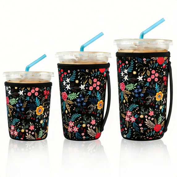 3 Pack Reusable Iced Coffee Sleeves for Iced Coffee Cups or Drinks ...