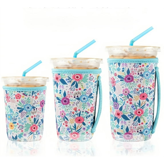 3 Pack Reusable Iced Coffee Sleeves for Iced Coffee Cups or Drinks ...