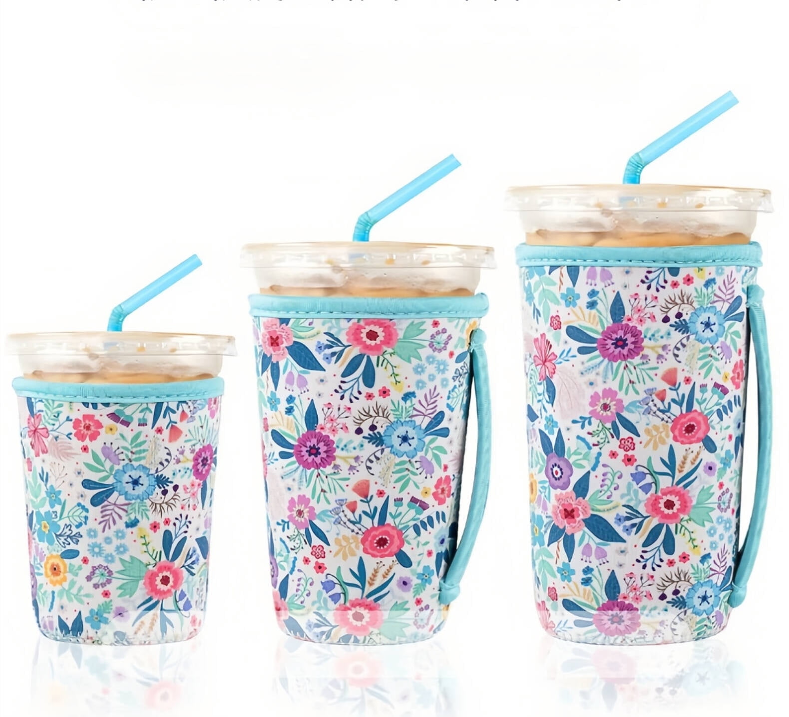 Mishitina, Reusable Coffee Sleeves, 3 Sizes, White Flower - Walmart.com
