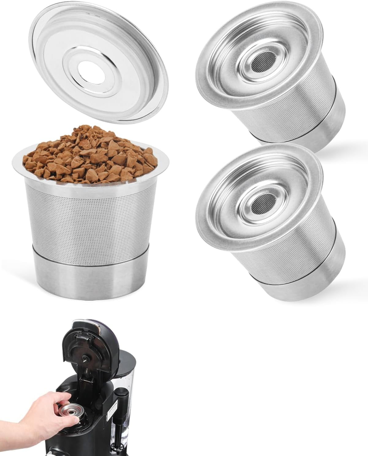3 Pack Reusable K Cups and Coffee Pods for Ninja Coffee Maker PB051 ...