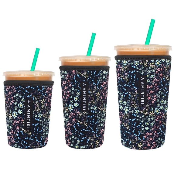 3-Pack Reusable Neoprene Coffee Sleeves for Iced & Hot Drinks ...