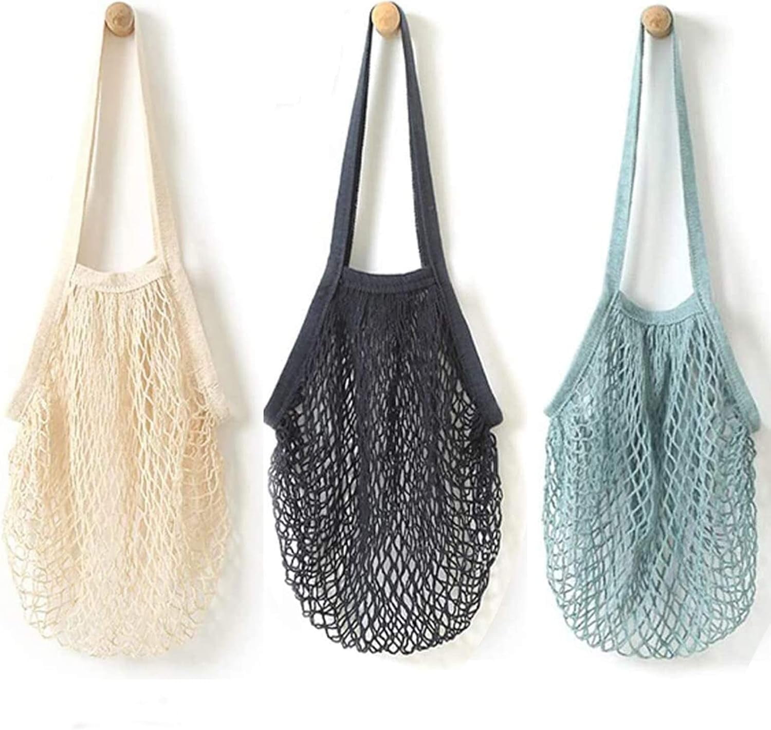 3 Pack Reusable Produce Bags Cotton Mesh Grocery Bags, Washable ...