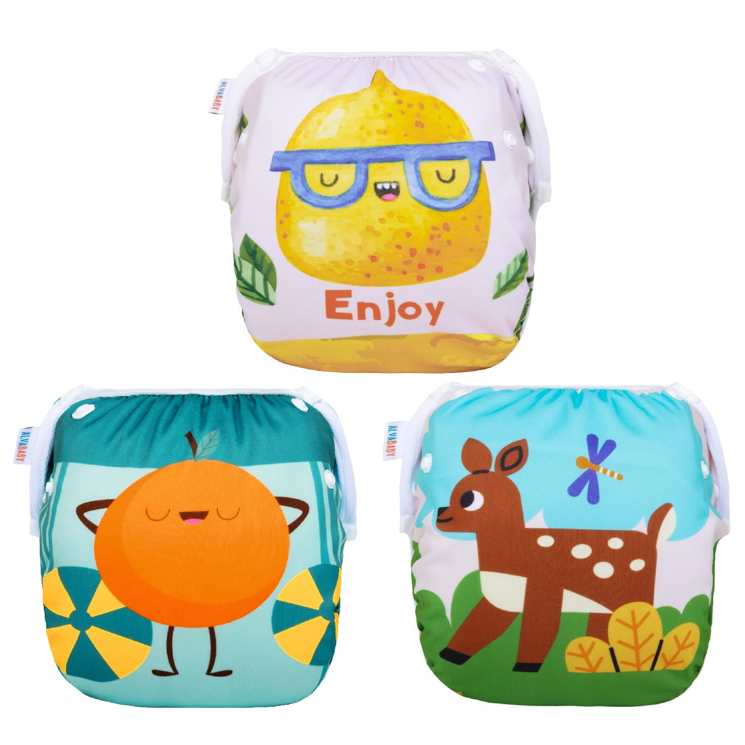3-Pack Reusable Swim Diapers (Small, 10-19 lbs) - Adjustable ...