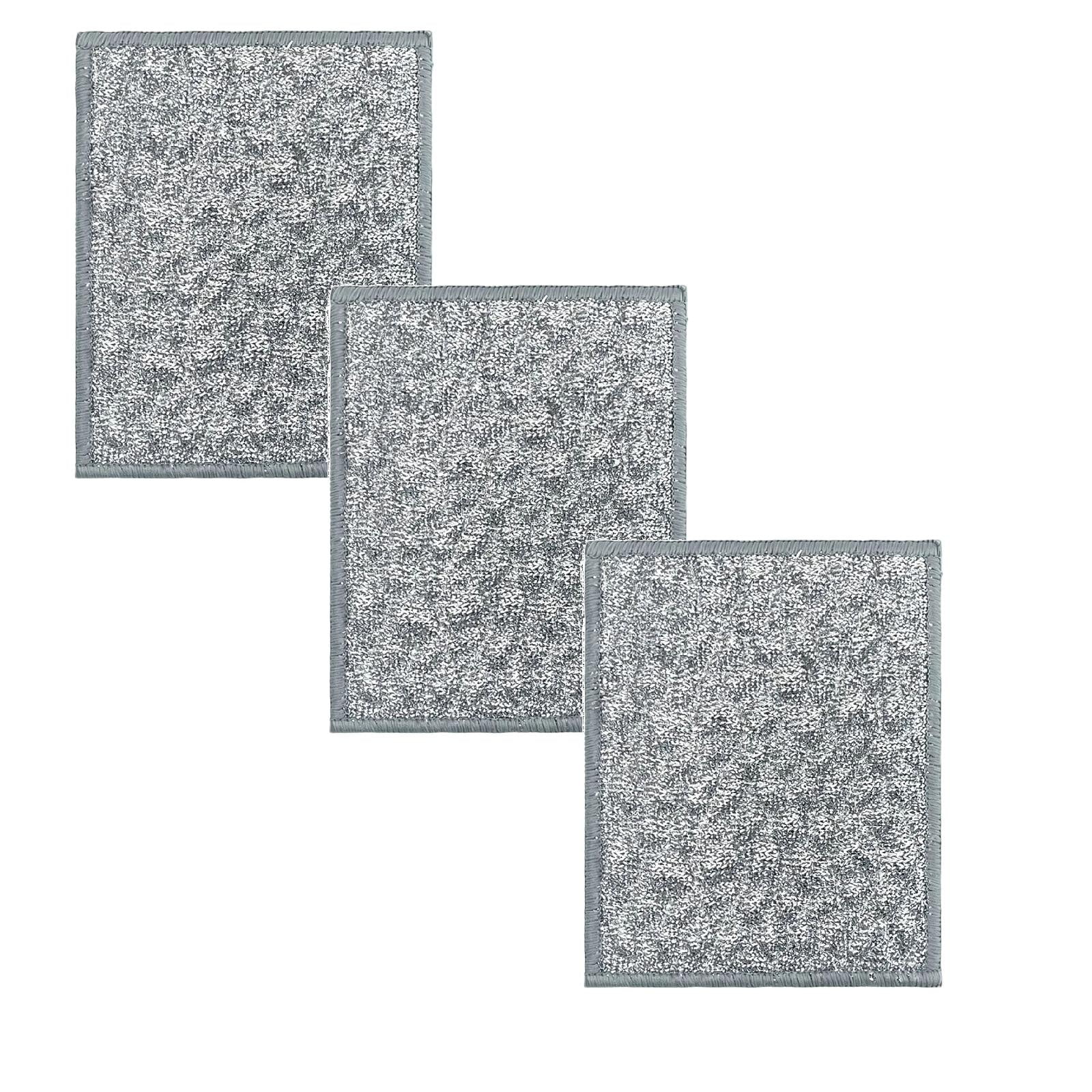 3-Pack Reusable Wire Dishwashing Cloths, Non-Scratch Silver Mesh ...