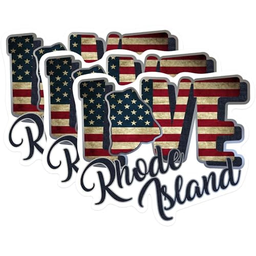 (3 Pack) Rhode Island Decals - USA Flag Laptop Decal - State Love ...