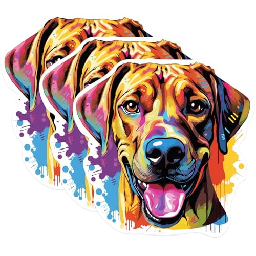 (3 Pack) Rhodesian Ridgeback Decals - Colorful Dog Art - Laptop Decal ...