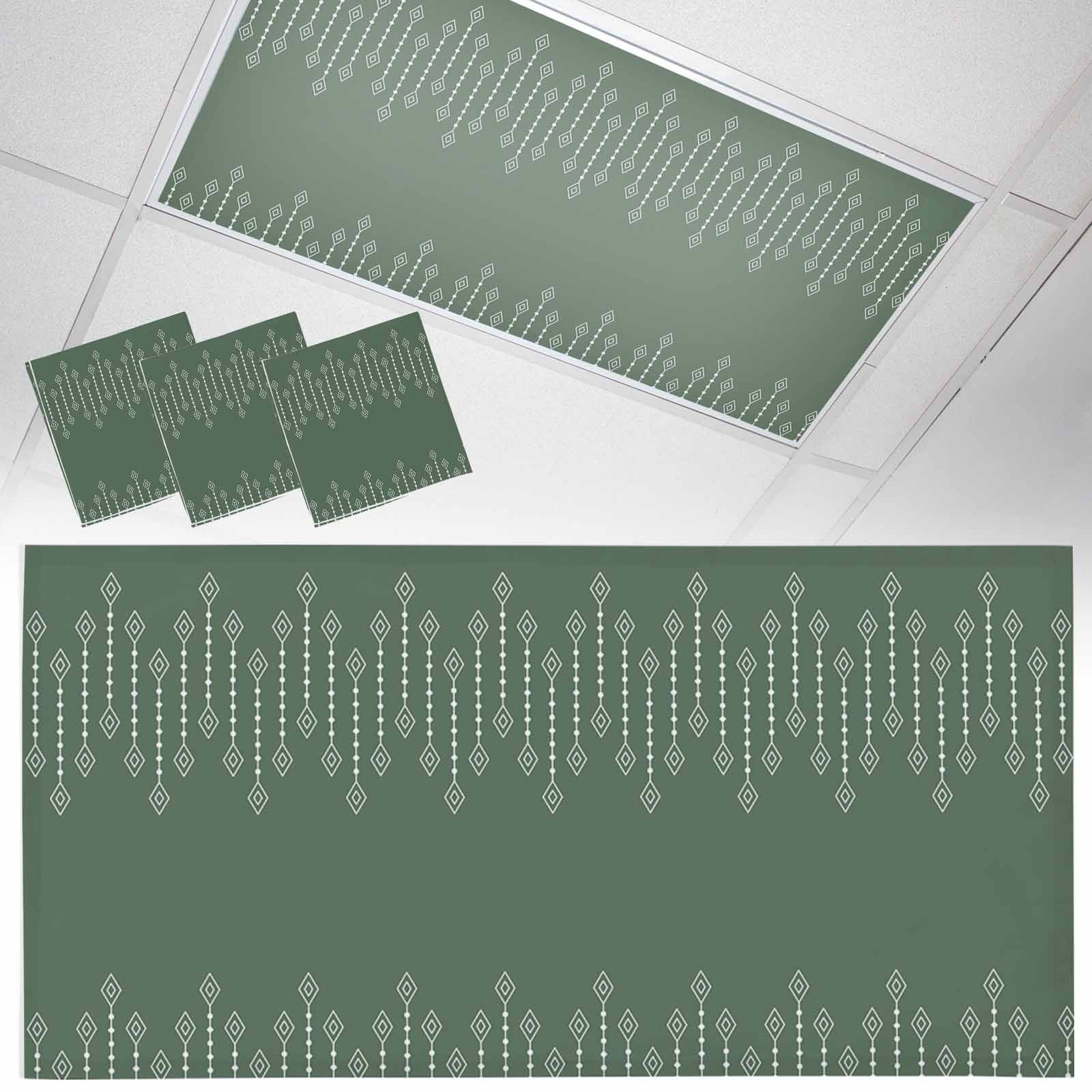 3 Pack Rhombus Lines Fluorescent Light Covers for Ceiling Lights ...