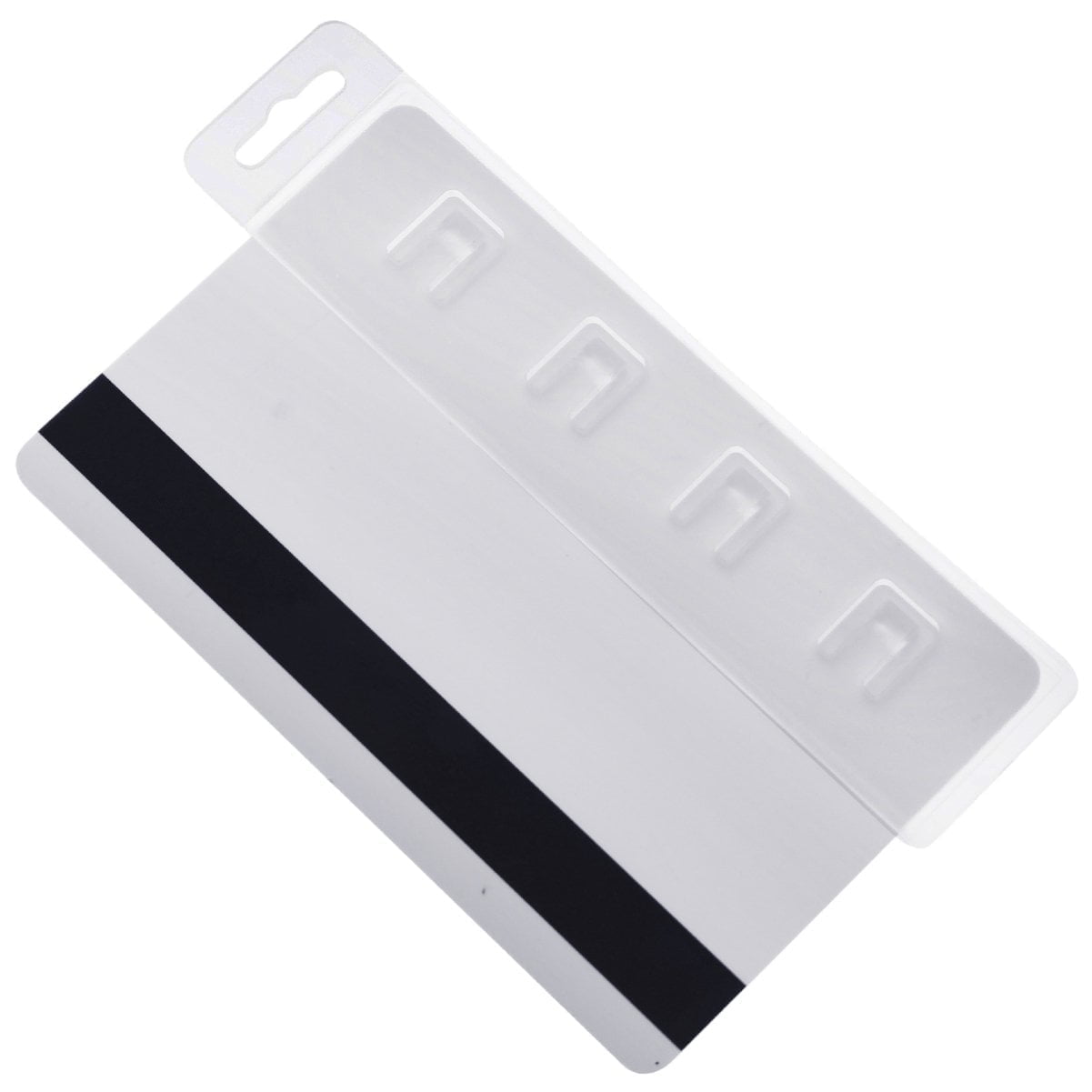 3 Pack - Rigid Vertical Half Card Swipe Badge Holder - Hard Plastic Clear Leaves Mag Stripe ...