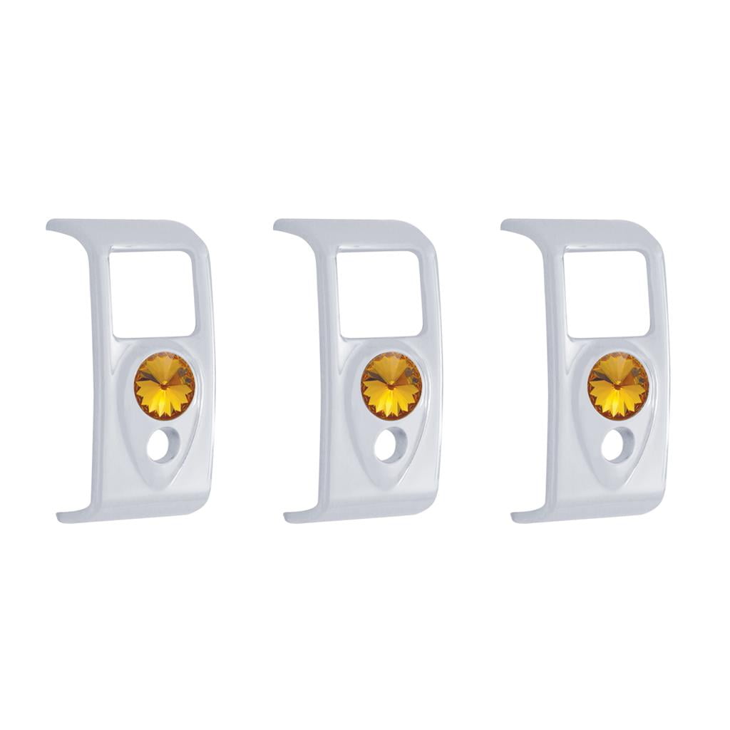 (3) Pack Rocker Switch Covers W/Amber Diamond 2006+ Fits Kenworth W900 ...