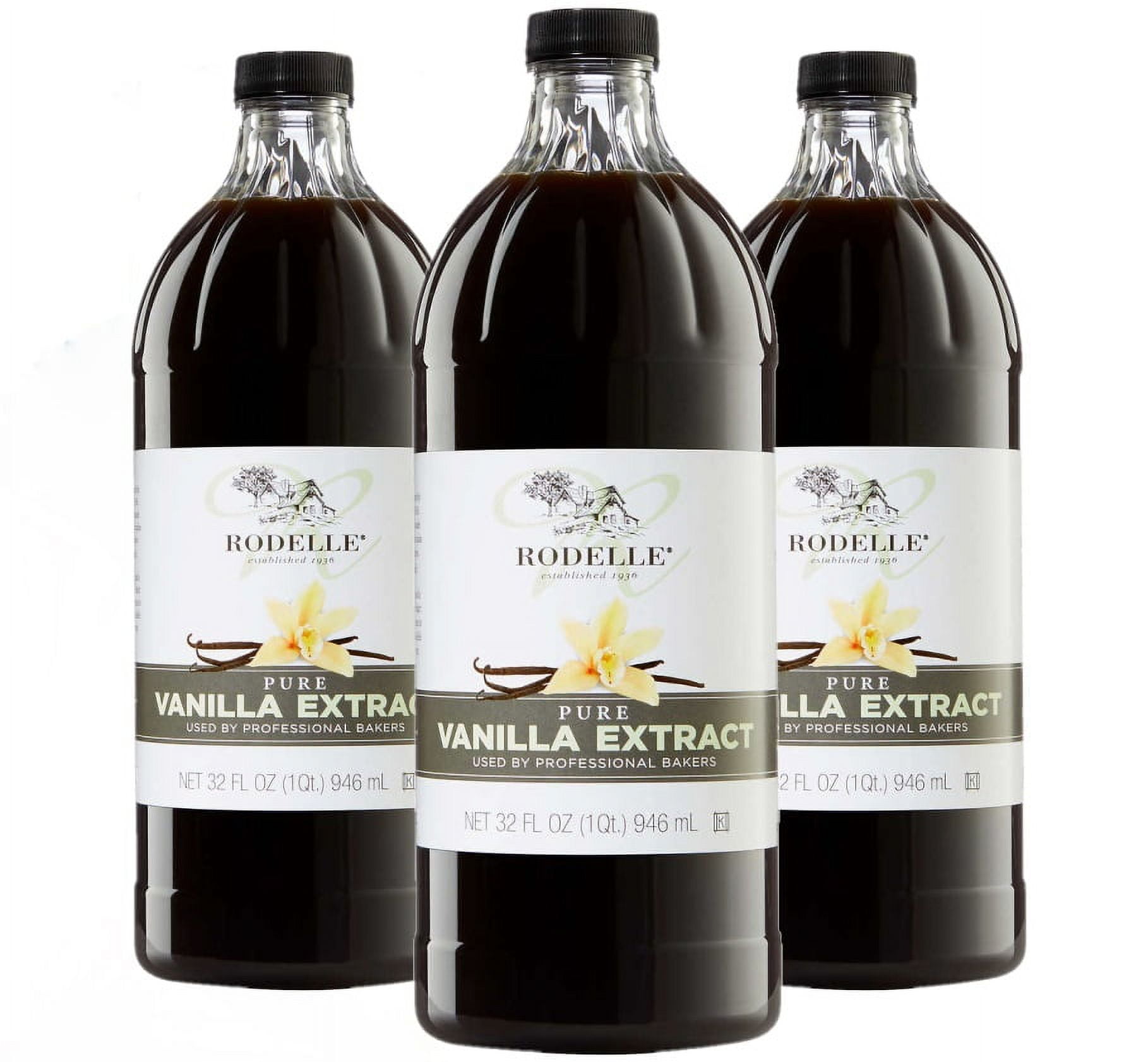 Rodelle Pure Vanilla Extract, 32 oz, 3 Pack | Perfect for Cooking, Food ...