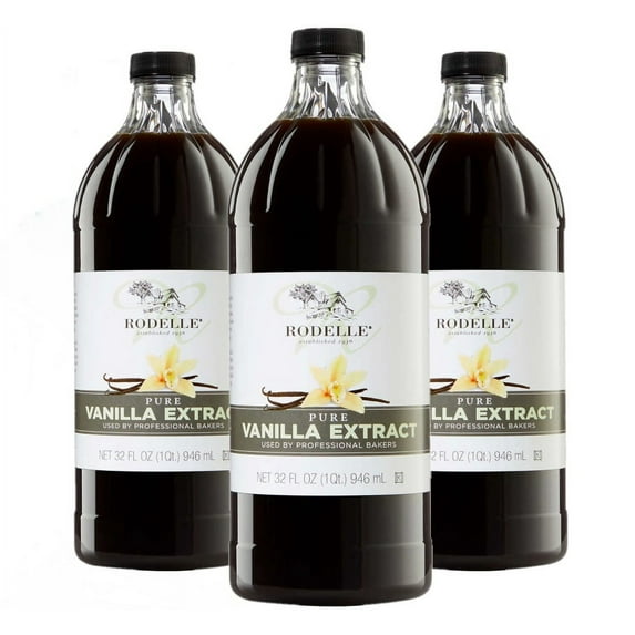 Rodelle Pure Vanilla Extract, 32 oz, 3 Pack | Perfect for Cooking, Food ...