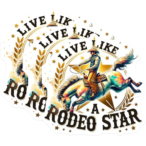 (3 Pack) Rodeo Star Decals - Cowboy Horse Riding - Western Decal ...