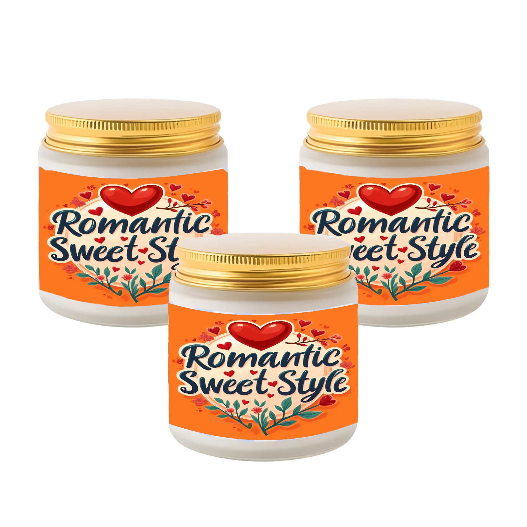 3 Pack Romantic Sweet Style Scented Soy Wax Candles - Decorative Orange ...