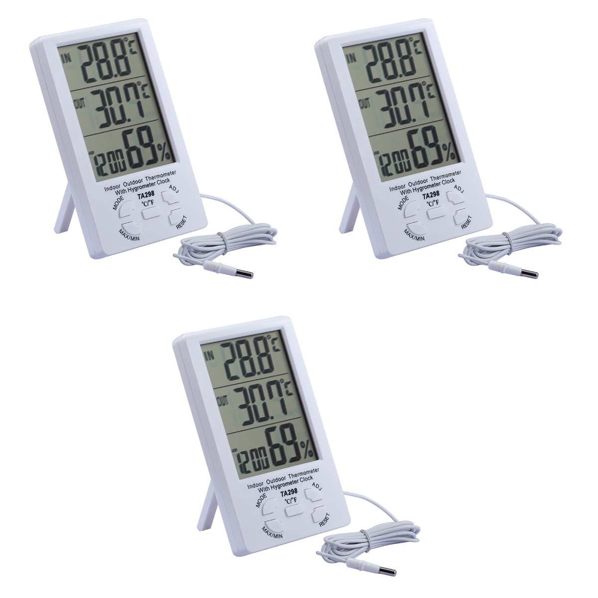3 Pack Room Temperature Outdoor Temperature Gauge White - Walmart.com