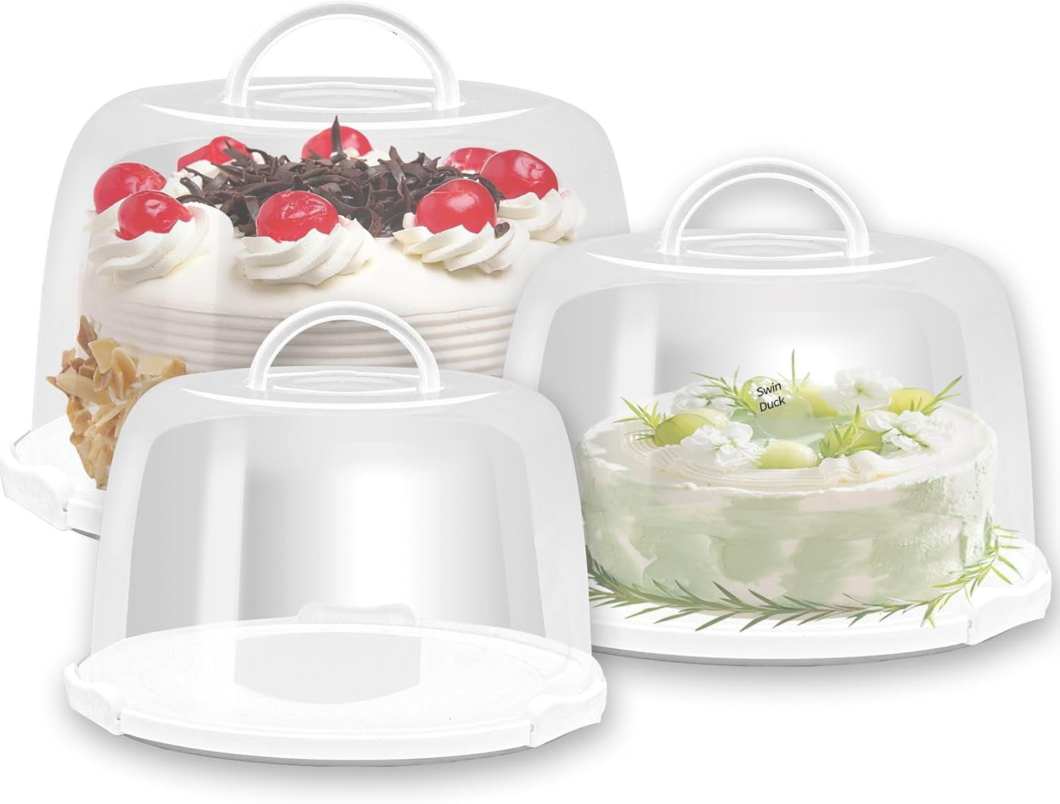 3 Pack Round Cake Carrier Set, 12/8/9 inch Portable Cake Transport ...