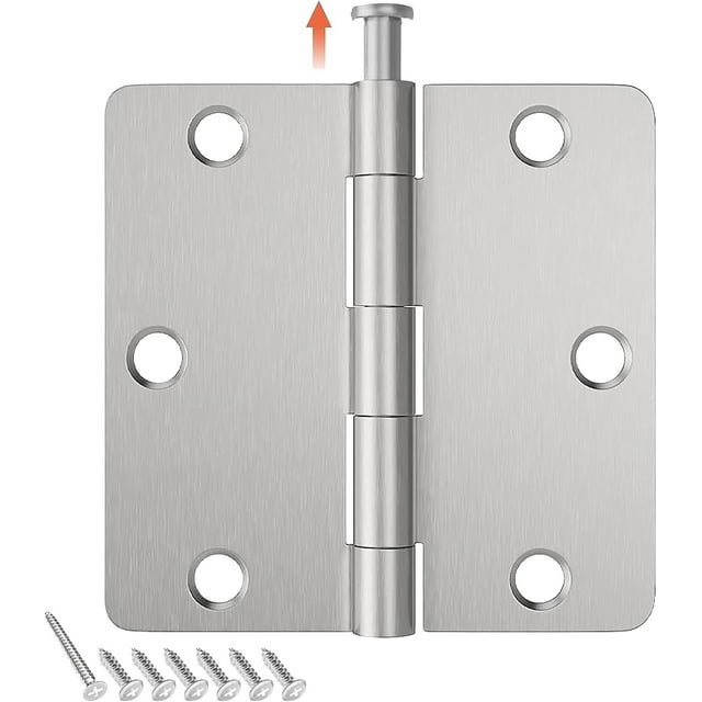 3 Pack Rounded Door Hinges,3.5 Inch Exterior Door Hinges, 1/4 Radius ...