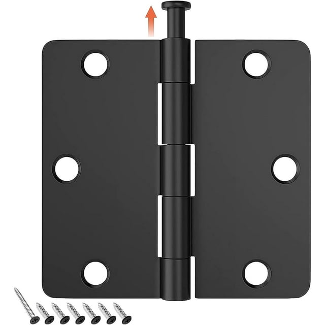 3 Pack Rounded Door Hinges, 3.5 Inch Exterior Door Hinges, 1/4 Radius ...