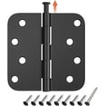 3 Pack Rounded Door Hinges 4 Inch with 5/8" Radius Corner, Matte Black ...