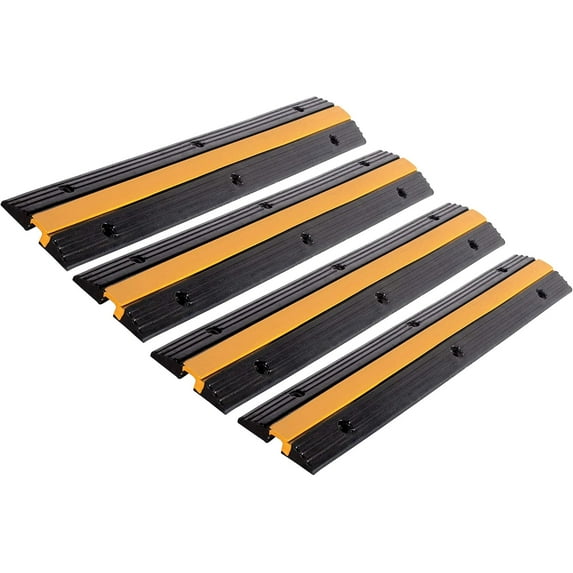 3 Pack Rubber Cable Ramp Hose Cable Protector Ramp 1 Channel 11000Lbs ...