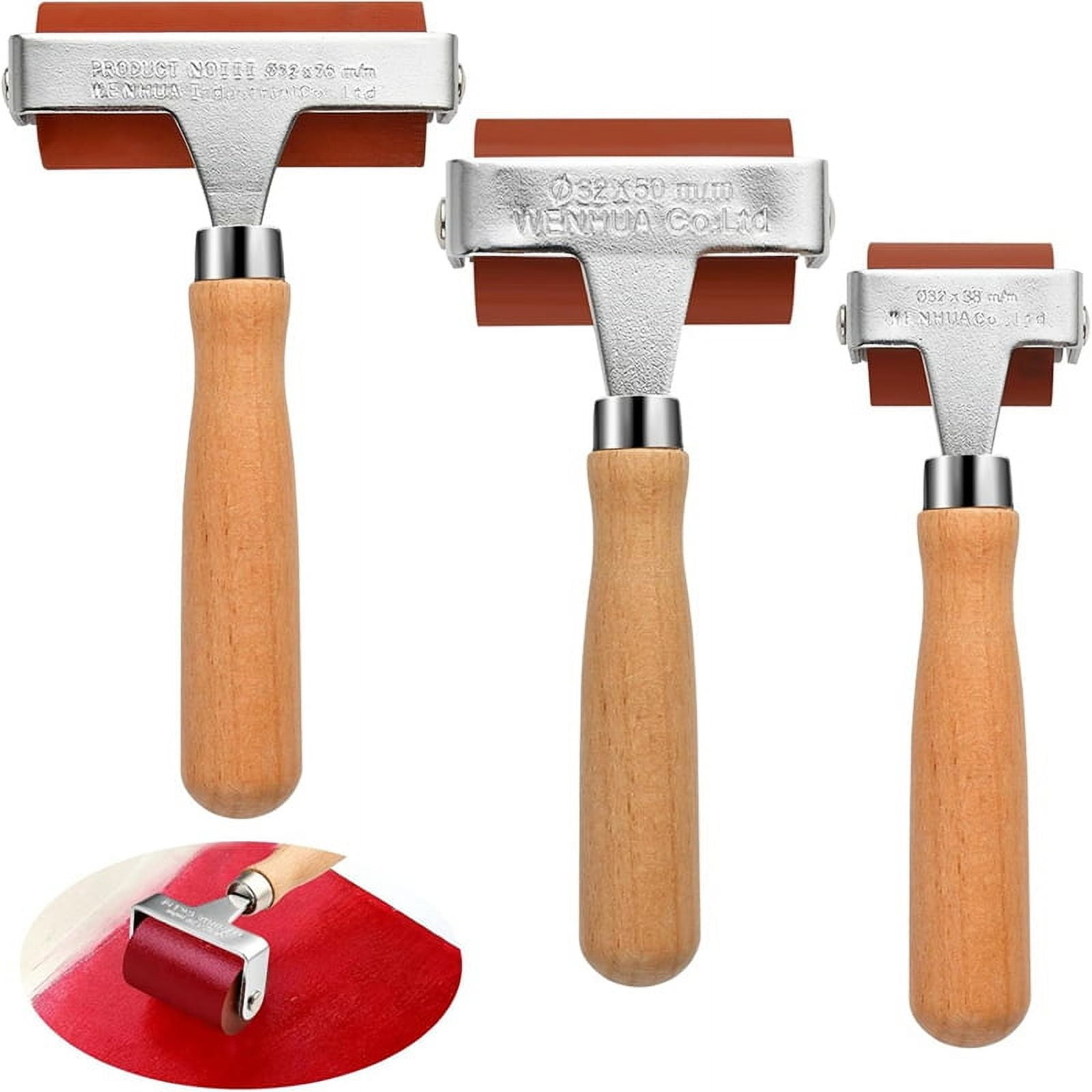 3 Pack Rubber Rollers, Mixed Size Rubber Roller Tools for Printing, Ink ...