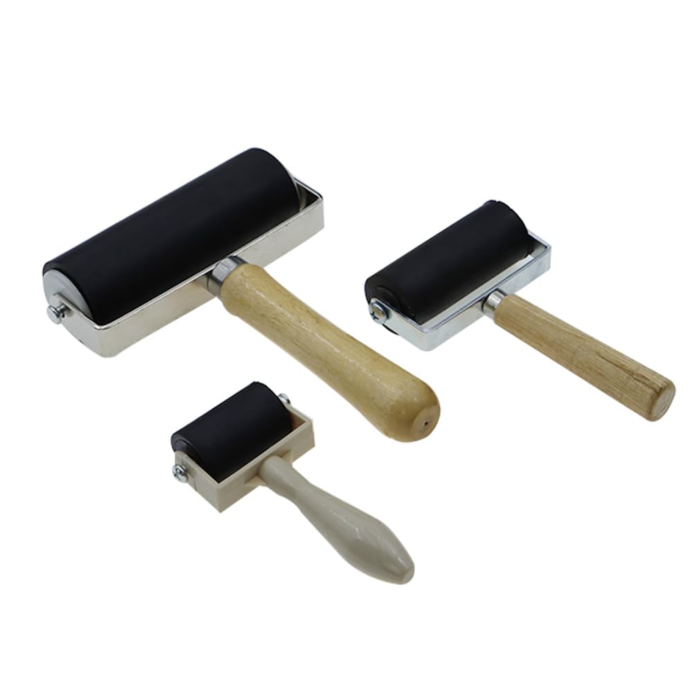 3 Pack RubberTRDN Roller - Brayer Rollers with 3 Size for Crafting ...